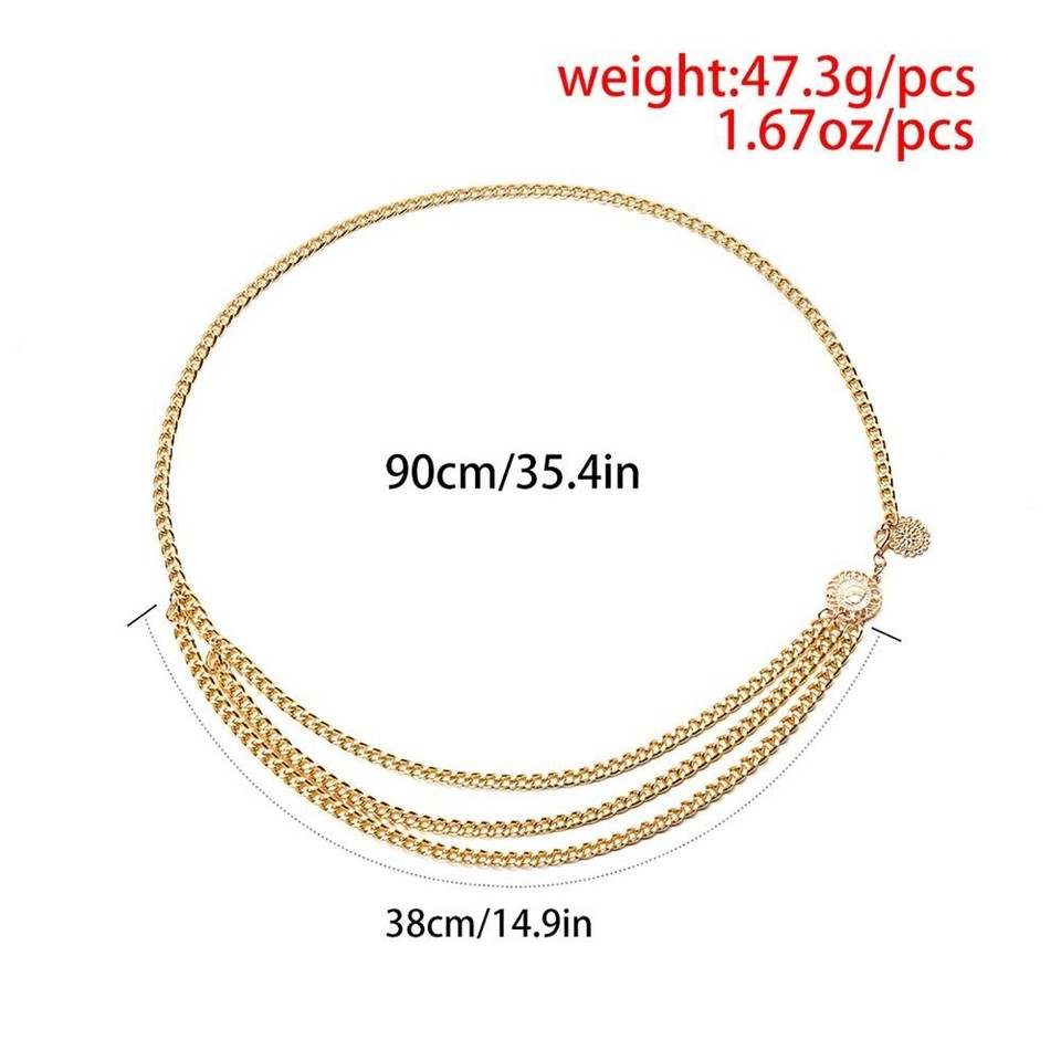 Body Accessory Ethnic Style Body Chain Adjustable Metal Chain Belt ...