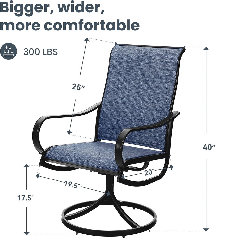 Patio Swivel Chairs Set of 2 Outdoor Dining Chairs Swivel Rocking ...