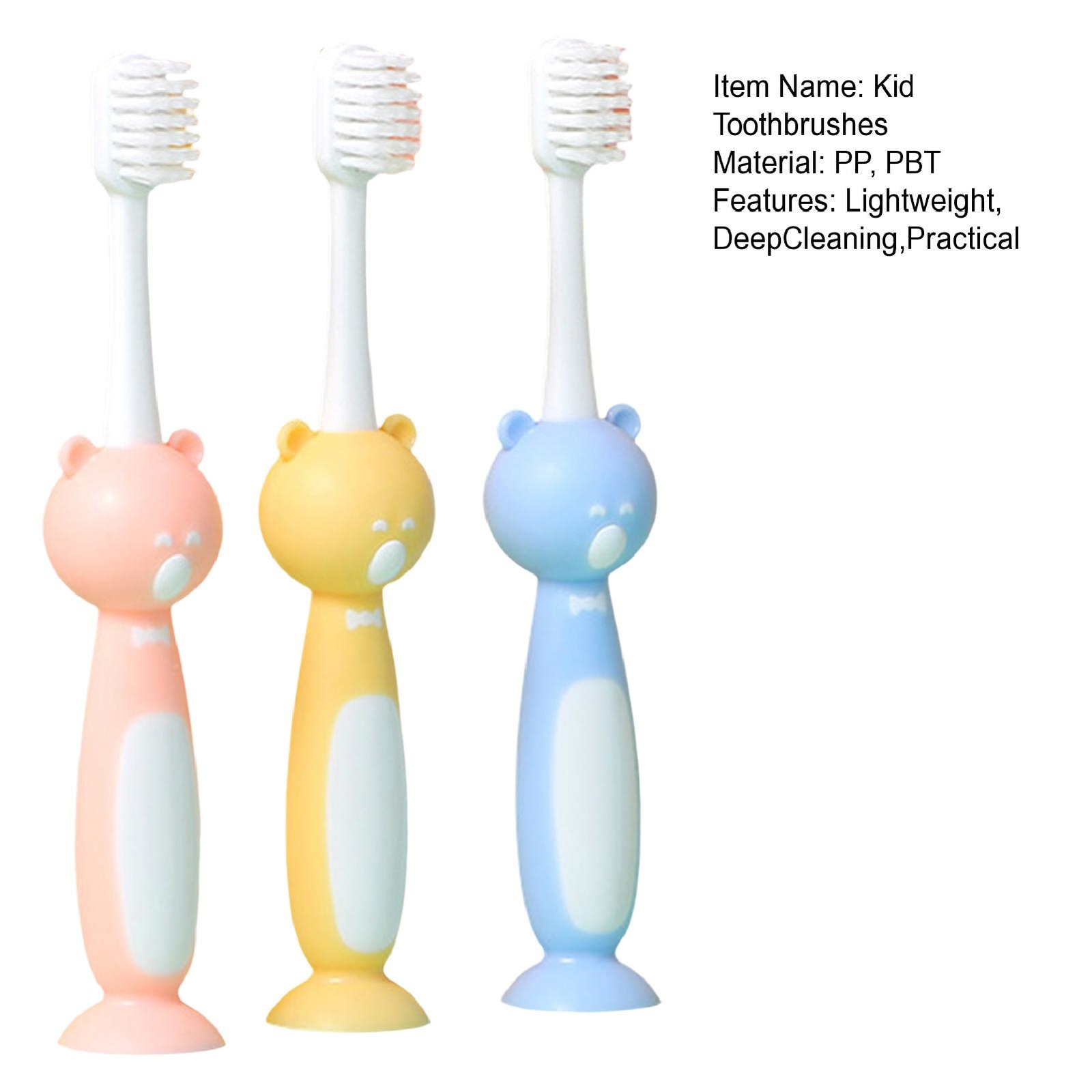 3pcs Teeth Cleaning Toothbrushes Bpa-free Dental Caring Cartoon Bear ...