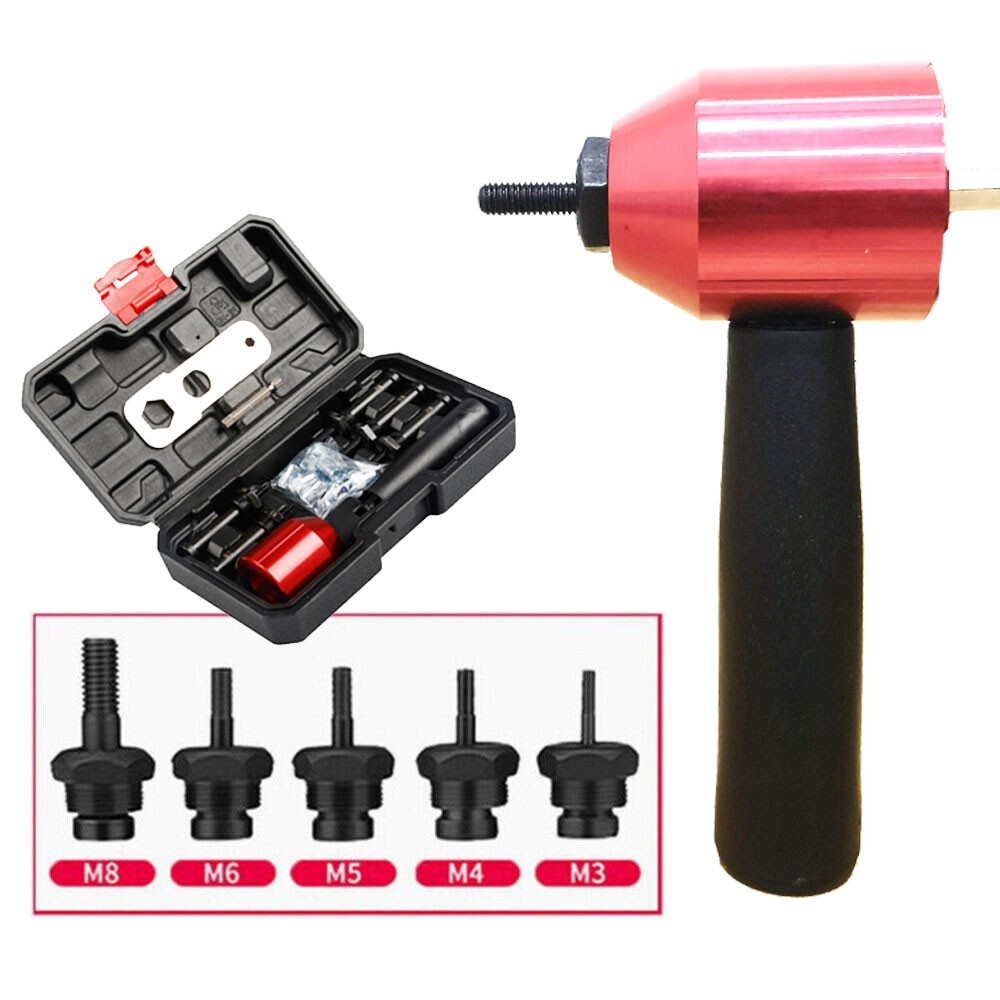 25PCS M3-M8 Gun Riveter Hand Nut Drill Adapter Riveting Tool Electric ...