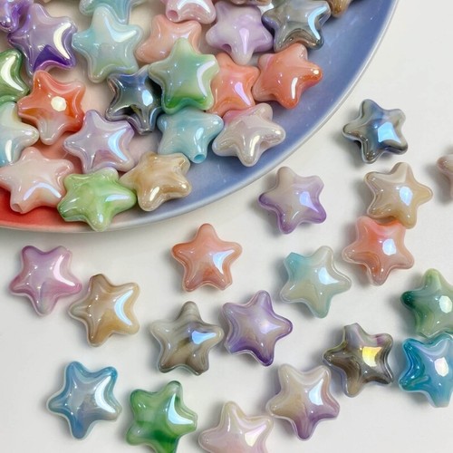 10Pcs/pack Two-Color Star Acrylic Beads Mixed Beaded Material | eBay