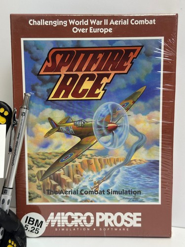 SEALED Spitfire Ace by MicroProse 1986 MS-DOS 5.25" - Big Box PC Game ...