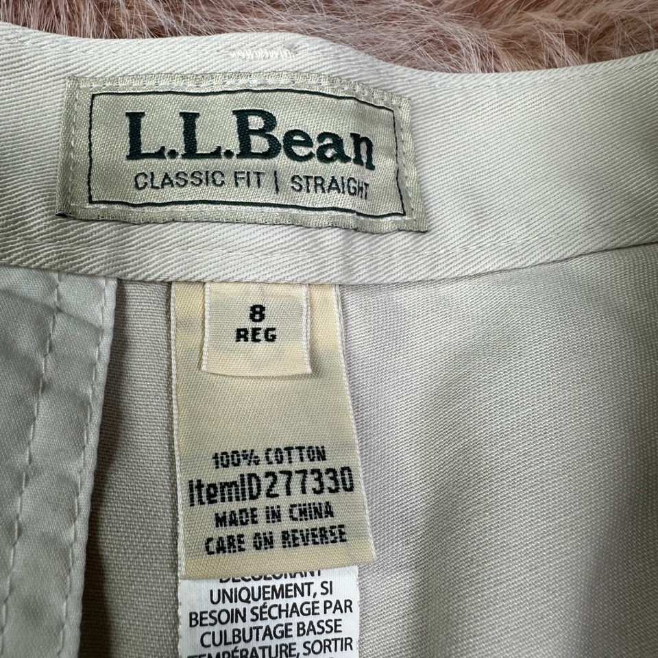L.L.Bean Classic Fit Straight Leg Khaki Pants 100% Cotton Women's Size 8 | eBay