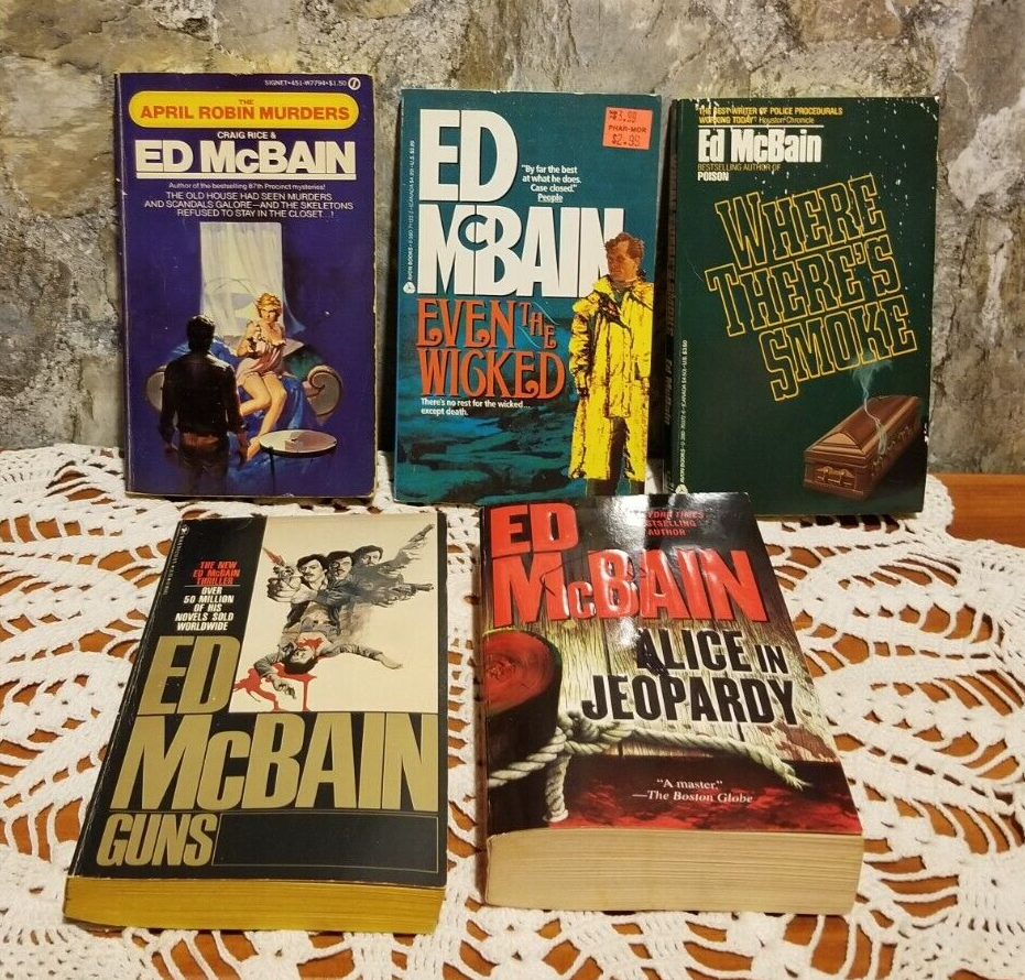 ED MCBAIN Lot of 5 Vintage Paperback Solo Novel Famous Police Fiction ...