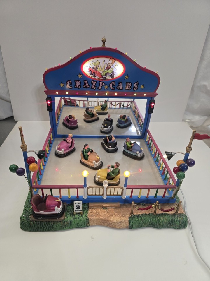 Lemax Village Collection Crazy Cars Bumper Cars CARNIVAL **Video** | eBay