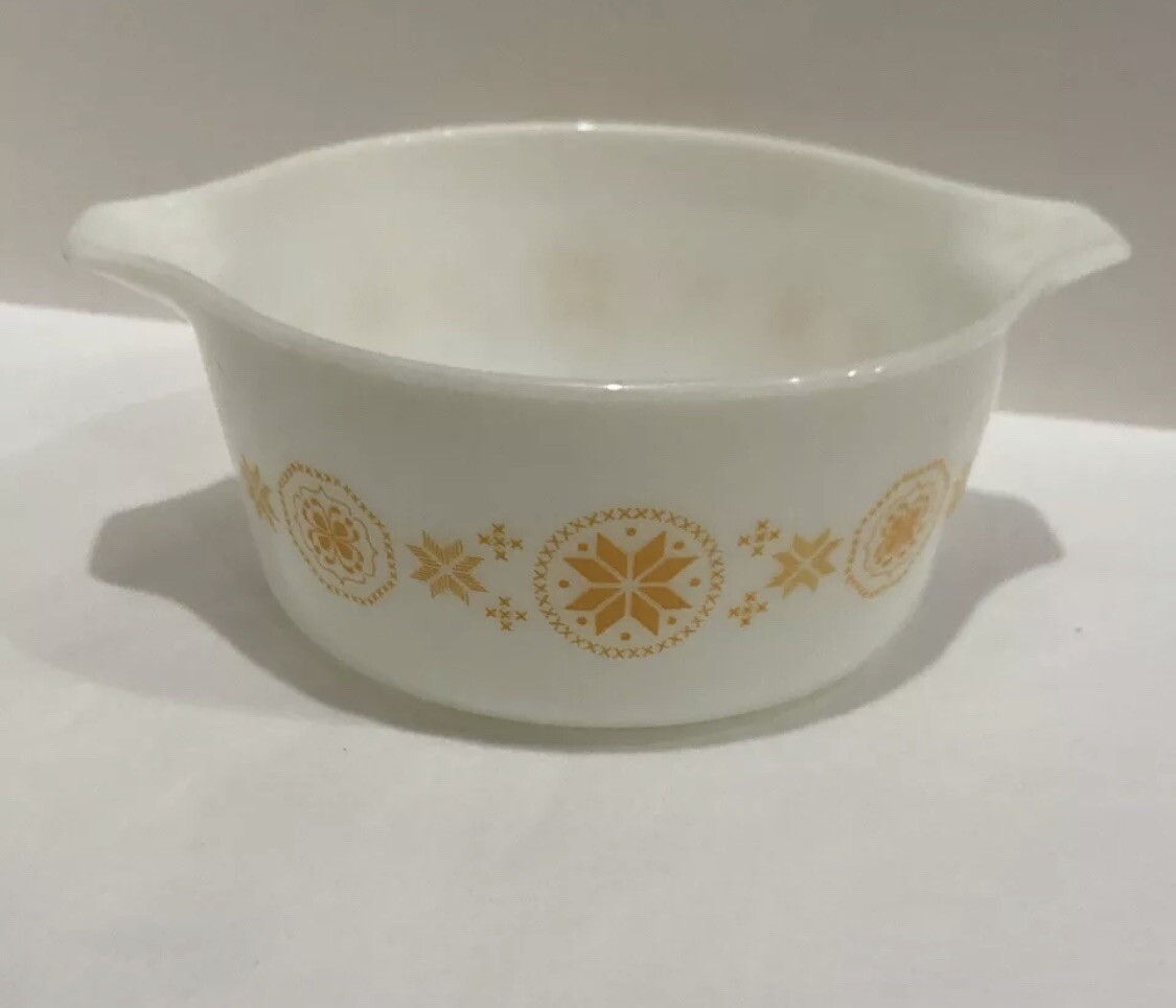 Pyrex 474-B 1.5 Quart White Orange Town And Country No Lid | eBay