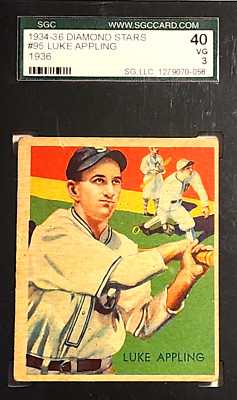1934-36 DIAMOND STARS #95 LUKE APPLING 1936 SGC VG 3 HOF | eBay
