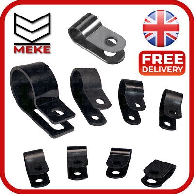 P Clips Nylon Plastic PClip Hose Clamp Cable Tubing Conduit Tidy ...