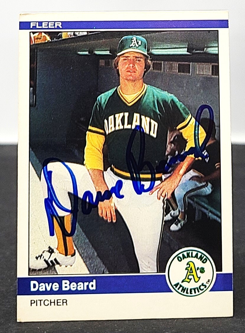 DAVE BEARD Signed Autograph 1984 Fleer Baseball Card #438 Oakland ...