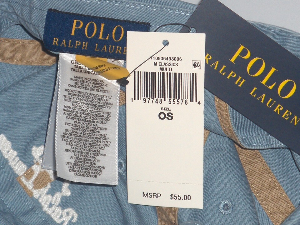 POLO RALPH LAUREN Men's Cursive Script Logo Pony Baseball Ball Cap Hat ...