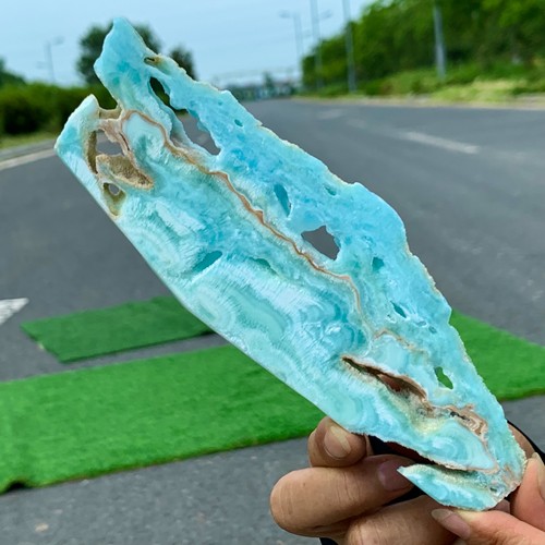 170G Natural High quality sky blue hemimorphite slab crystal mineral ...