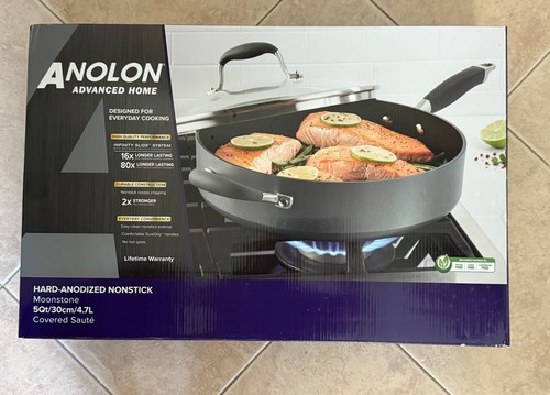 Anolon Advanced Home Hard-Anodized Nonstick 5 Quart Saute Pan with ...