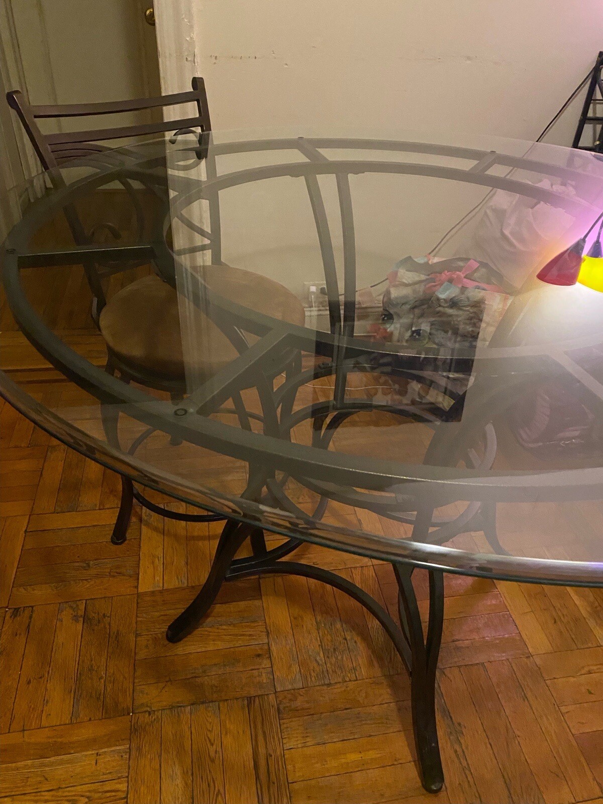 Round Glass Dining Table Set of 5 | eBay