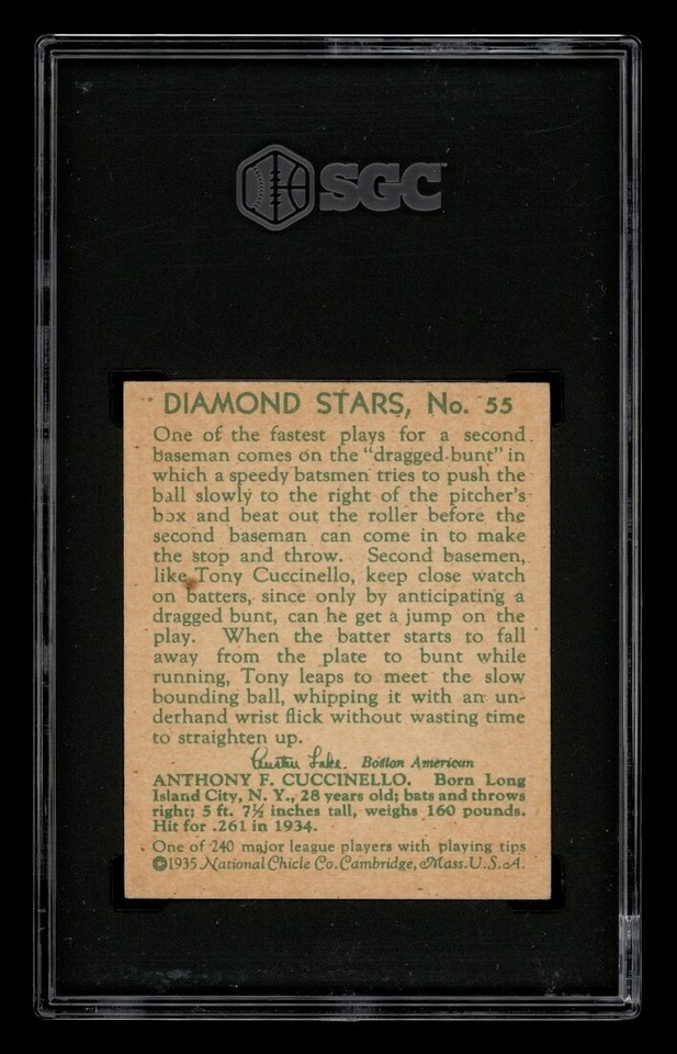 1934-36 Diamond Stars Set-Break # 55 Tony Cuccinello 1935 SGC 5 EX | eBay