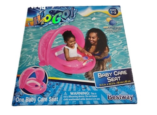 H20 Go Baby Swimming Pool Inflatable Floaties w/Sun Shade 2 Seats Pink ...