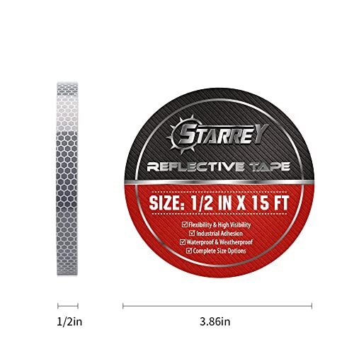 Flexible Reflective Tape White Silver 1/2 Inch X 15 Feet High Intensity ...