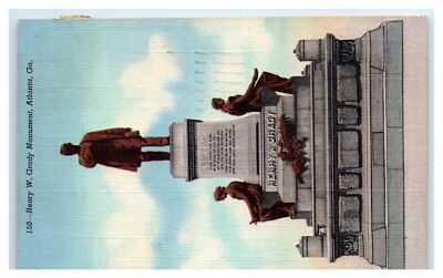 1946 ATLANTA, GA Postcard - 150 HENRY W GRADY MONUMENT | eBay