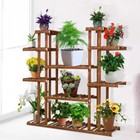 Large Capacity Multi-layer Flower Rack Pots Plant Stand Wooden ...