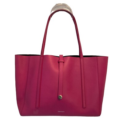 Tiffany&Co Raspberry Pink Tote Purse Grain Leather Handbag Large ...