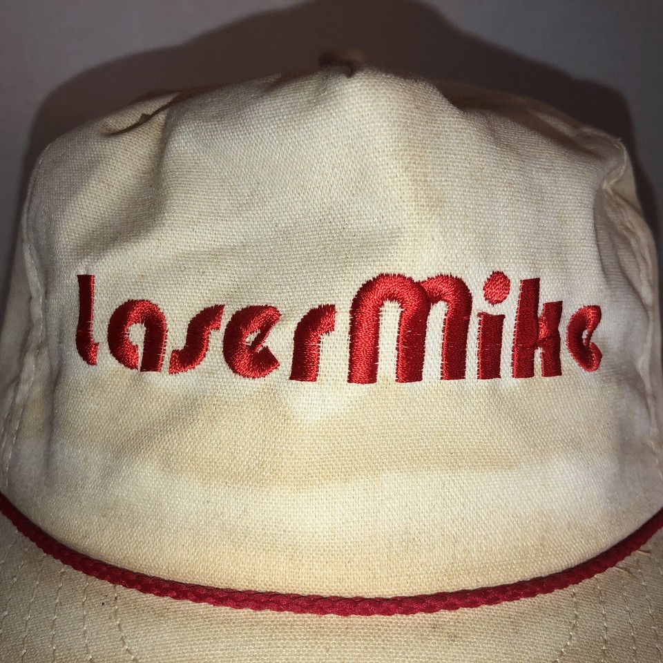 Vintage LASERMIKE 80s USA Distressed Hat Cap Snapback Laser Mike NDC ...