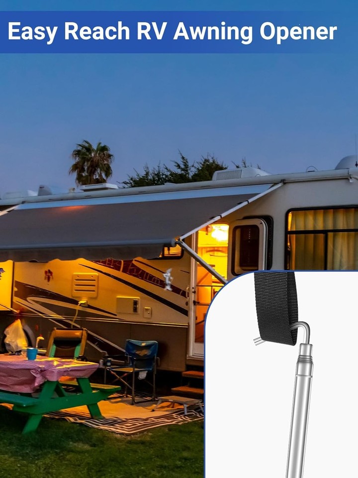 RV Awning Puller Easy Reach Rod Opener Pole Portable Telescopic 1pcs | eBay