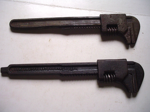 2-VINTAGE DROP FORGING 9" ADJUSTABLE MONKEY WRENCHES. MOORE, MADE IN ...