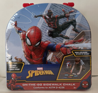 MARVEL SPIDER-MAN ON-THE-GO SIDEWALK CHALK - TIN CASE - NEW. Ships free ...