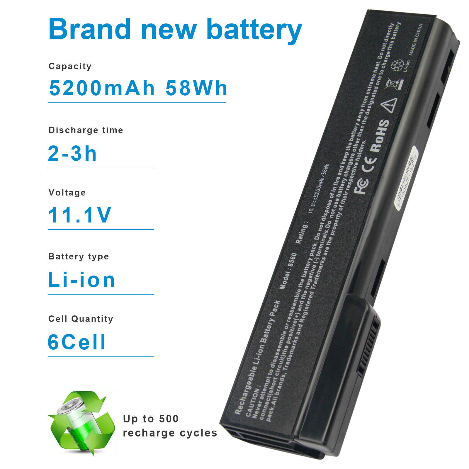 Battery for HP EliteBook 8460W 8460P 8560P 8470P Prob 6560b 6460b 6360b ...