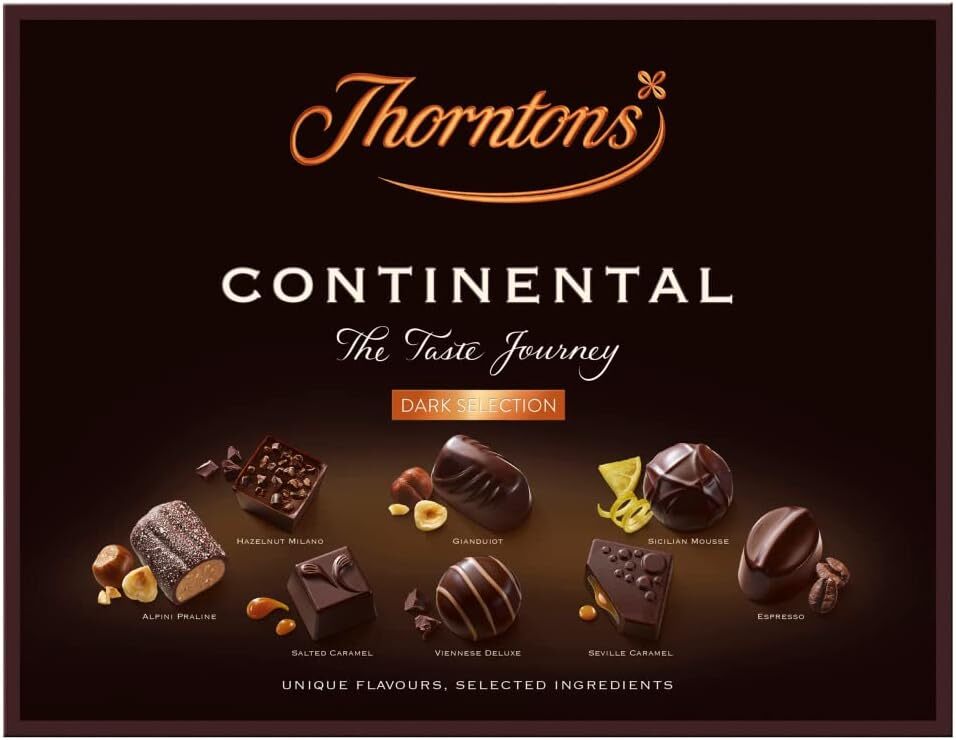Thorntons Continental Dark Selection, Chocolate Dark Chocolate Gift Box ...