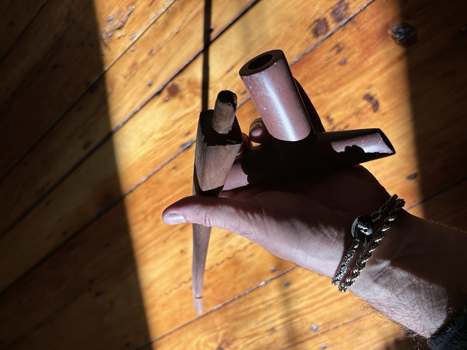 Authentic Native American Catlinite Peace Pipe Human Effigy Artifact | eBay