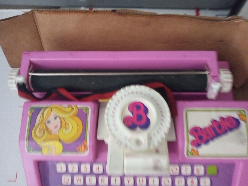 Mattel Barbie Dial Super Star Typewriter Pink RARE 1977 Original Box No ...