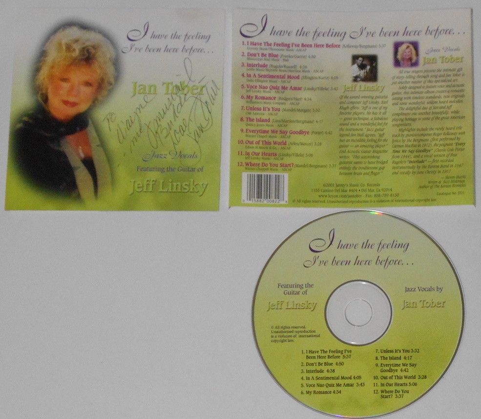 Jan Tober, Jeff Linsky - I Have the Feeling I've Been Here autographed ...
