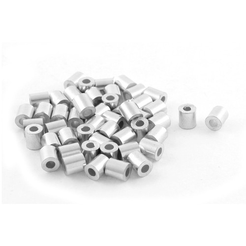 Sourcingmap Aluminum Cable Stops Sleeves for 2mm Wire Rope Swage Clip ...