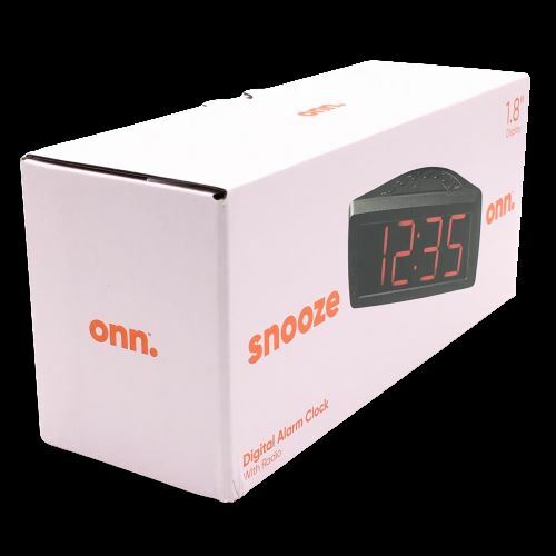 Snooze ONN Digital Alarm Clock W/ Radio AAABLK100008726 1.8" Display GA ...