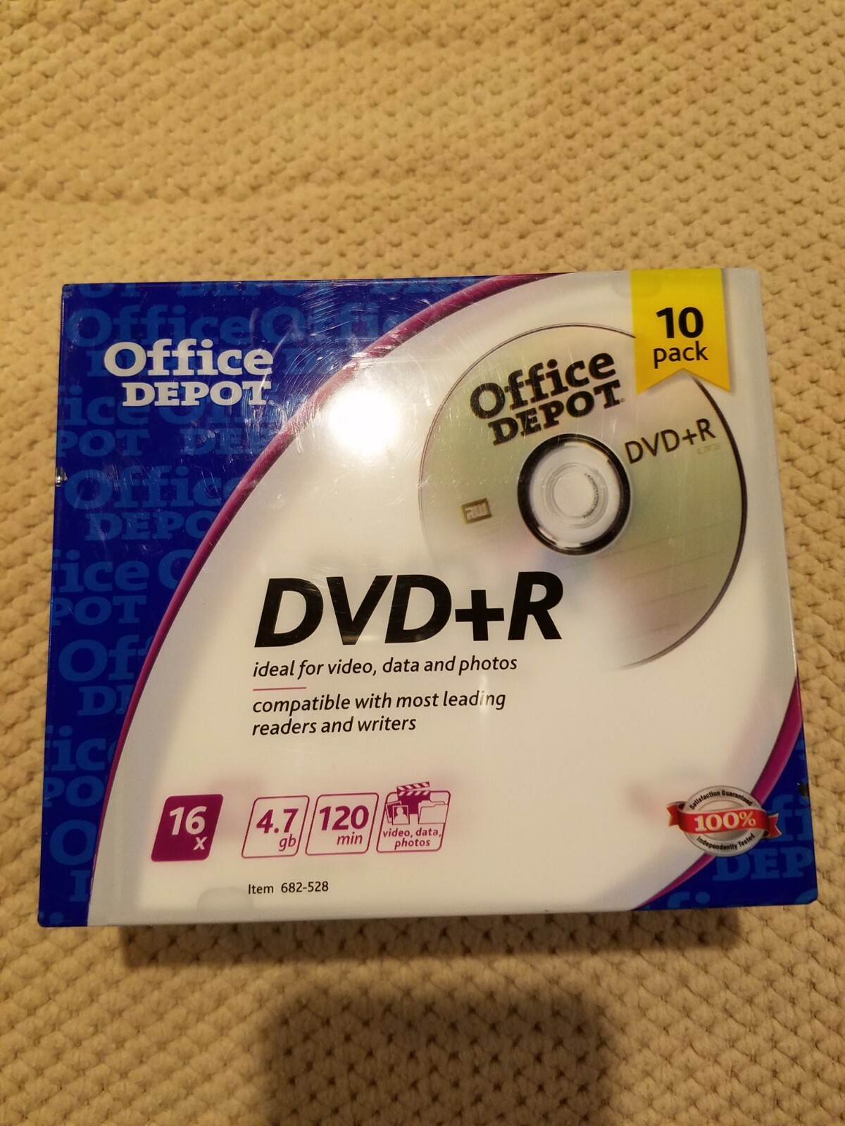 Office Depot DVD+R 16x 120min 4.7gb, 10-PACK w/Slim Jewel Cases, NEW ...