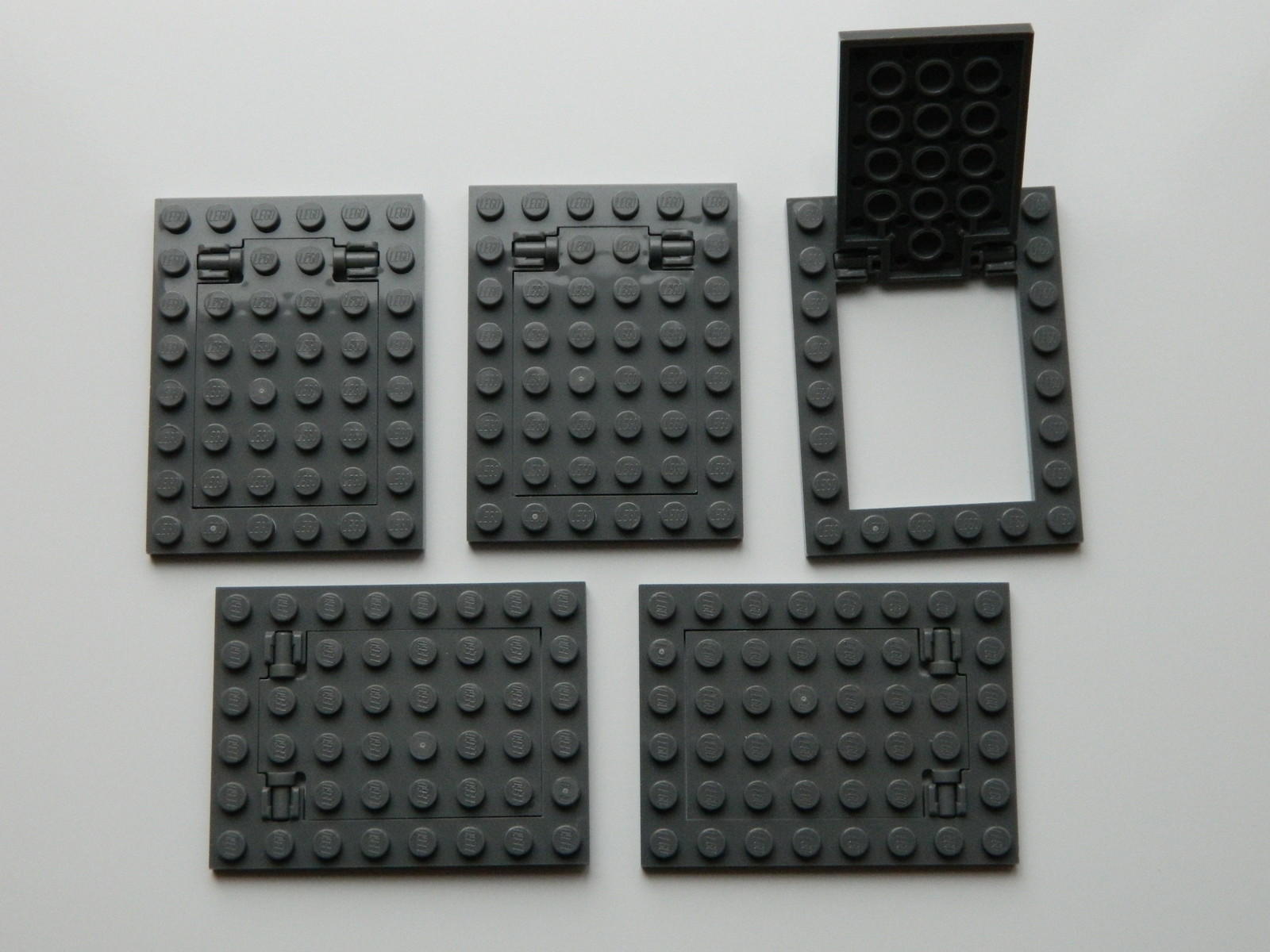 LEGO trap door gate 6x8 4x6 DARK GREY (pack of 5) hinges castle dungeon ...