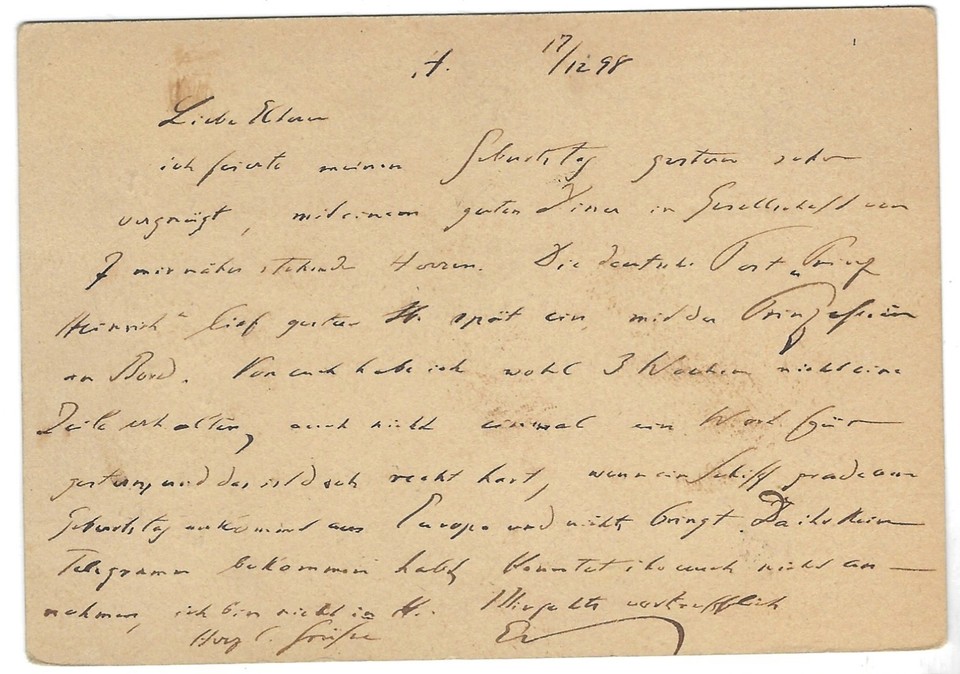 Hong Kong 1899 1c stationery card to Germany uprated two 2c | eBay