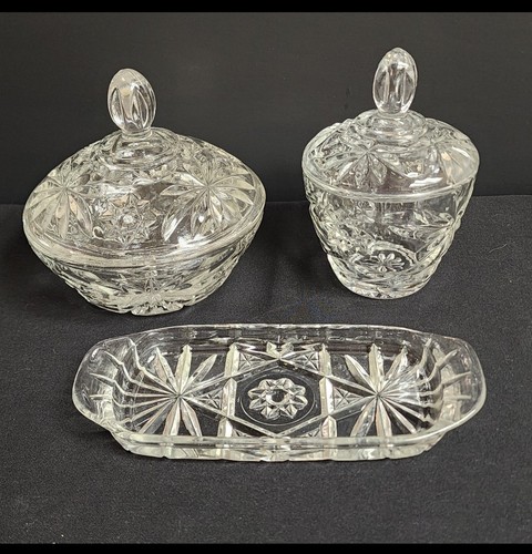 Lot Anchor Hocking Star Of David Sugar, Butter, Candy Dish W/ Lid ...