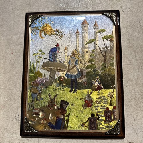 Rare Vintage Alice & Wonderland Dufex Foil Print Lacquer Sealed Hanging ...