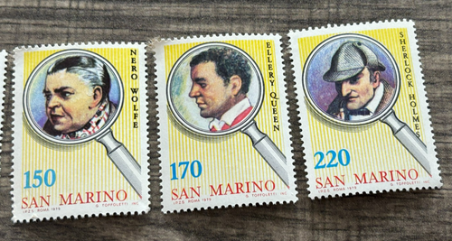 5-San Marino Stamps Maigret,Perry Mason,Nero Wolfe,Ellery Queen ...