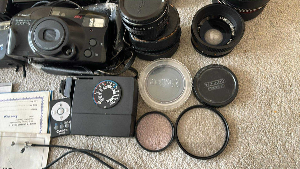 CAMERA BUNDLE JOB LOT CANON OLYMPUS TRIP NIKON ZUIKO KODAK KONICA AUTO ...