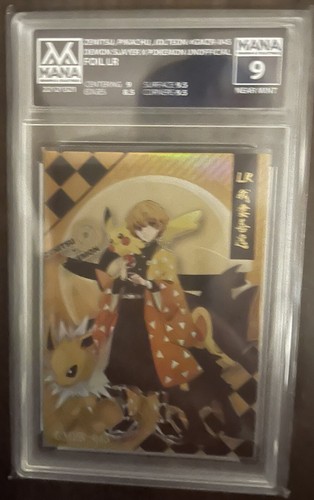 Demon Slayer x Pokemon Zenitsu Pikachu, Jolteon Premium Gold Foil MANA ...