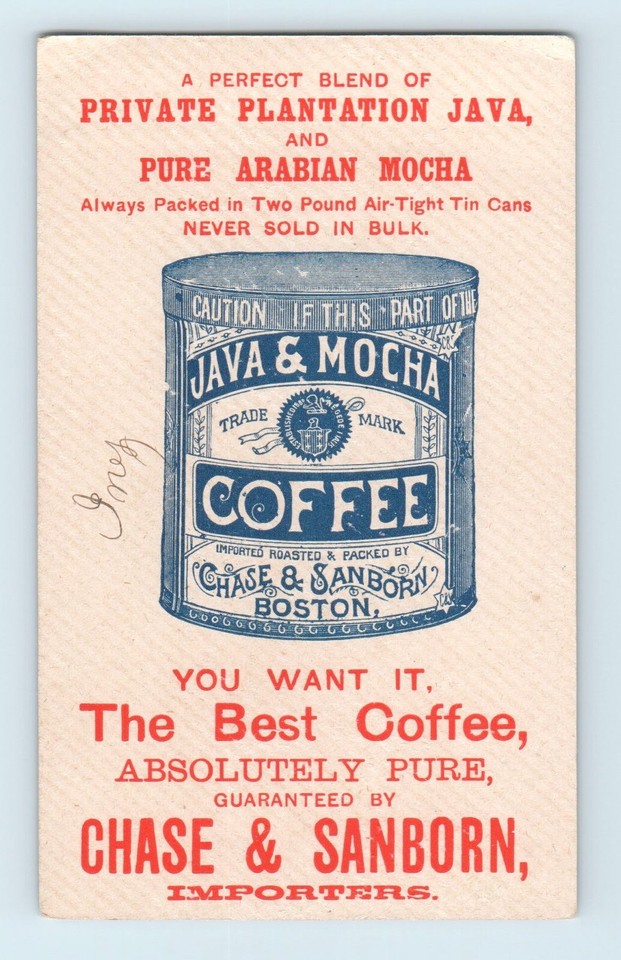 c1886 Chase & Sanborn Coffee Tea Trade Card Hobo Bum Smoking Pipe ...