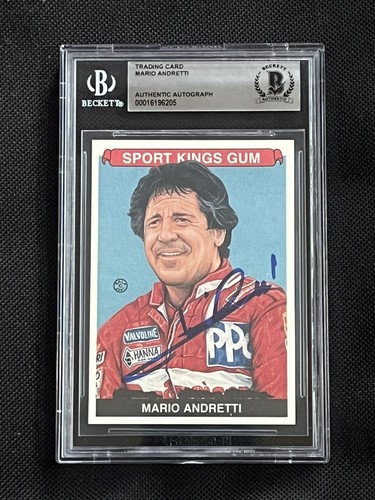 MARIO ANDRETTI 2007 SPORTKINGS SIGNED AUTOGRAPHED CARD BECKETT BAS ...