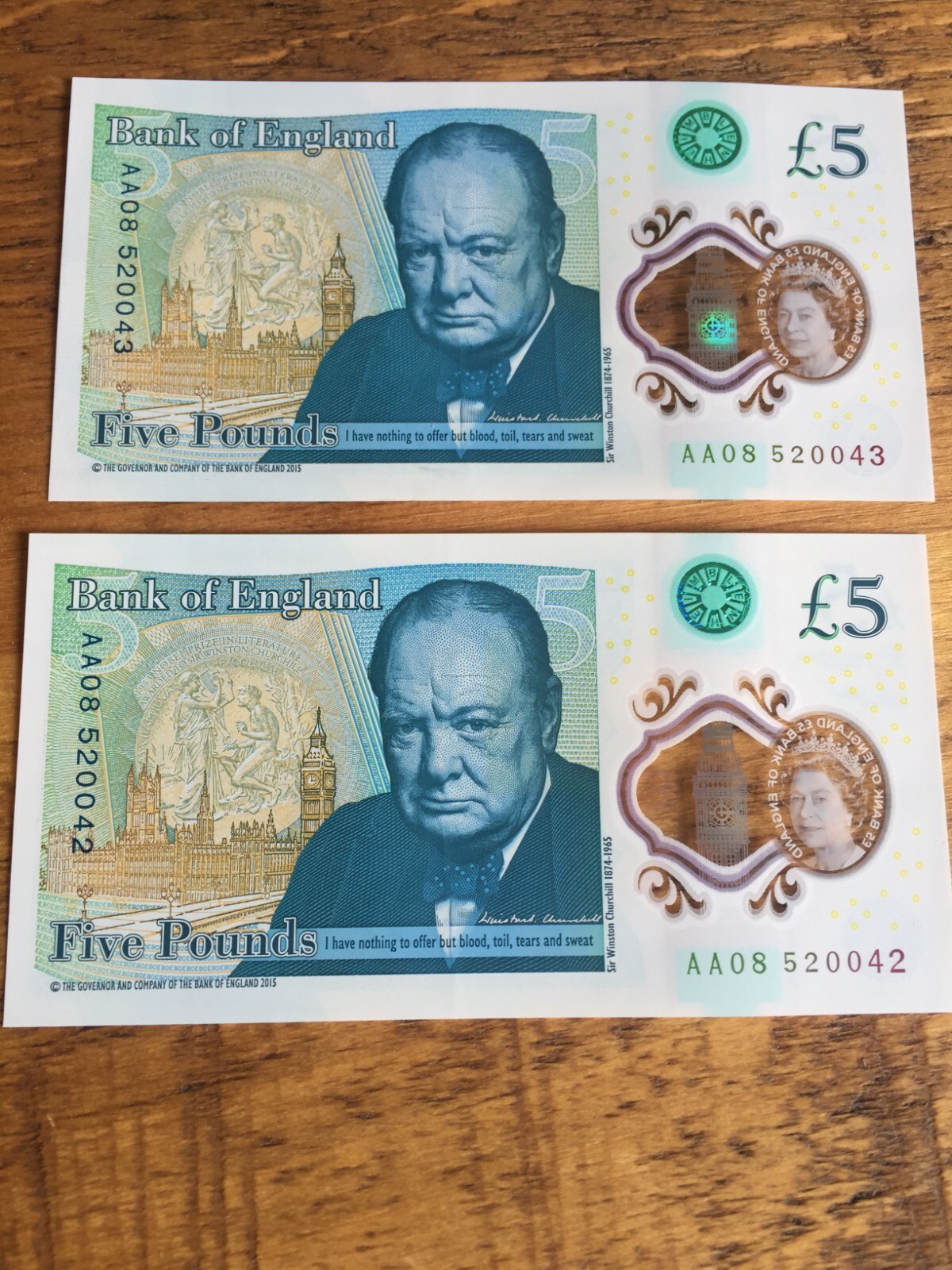 New rare collectable plastic polymer Bank of England £5 five pound note ...