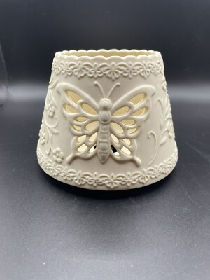 Home Interiors & Gifts Ceramic Candle Shade Topper-Floral/ Butterflies ...