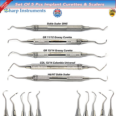 Set Of 5 Gracey Curettes Gingival Hygiene Anterior, Posterior Sickle ...