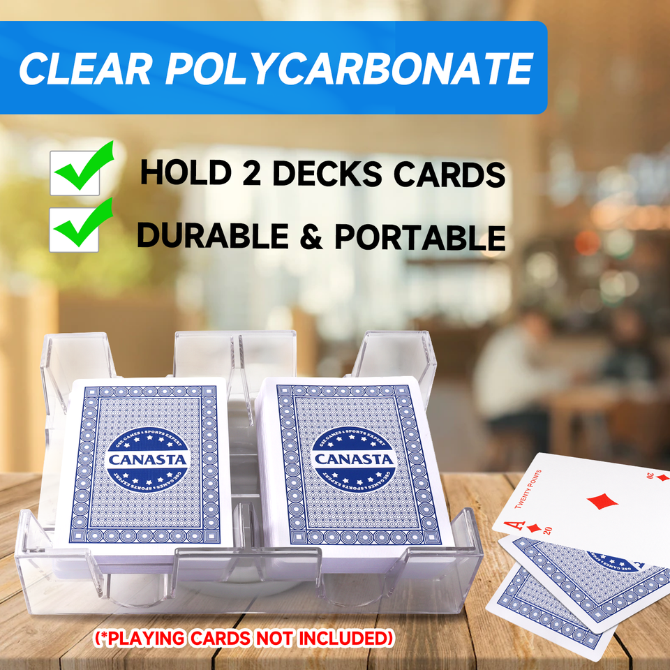 2-Deck Rotating Canasta Card Holder Tray. Dual Deck Revolving Playing ...