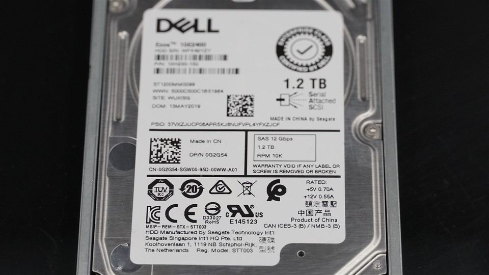 G2G54 DELL ST1200MM0099 1XH230-150 1.2TB 10K 12Gb/S 2.5" SAS HDD W ...