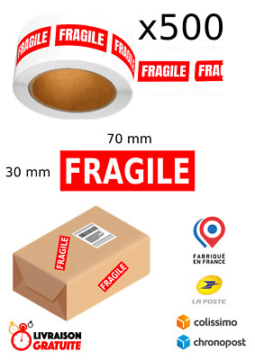 LOT 500 ETIQUETTES ADHESIVES FRAGILE EXPEDITION COLIS | eBay
